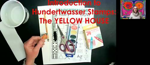 Hundertwasser Stamps: The Yellow House Roll-a-Die Art Lesson for Kids