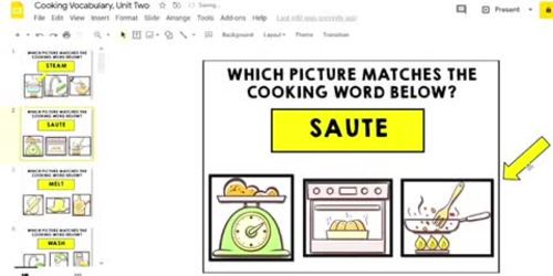 Life Skills - Cooking Vocabulary - GOOGLE - Recipe - Food Prep | TPT