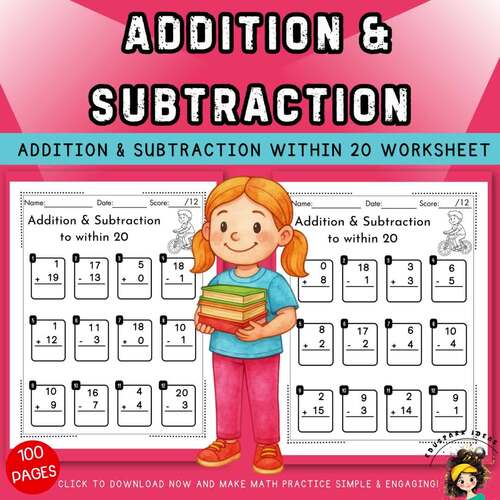 Addition and Subtraction Worksheets Within 20 | 1st Grade Math Practice