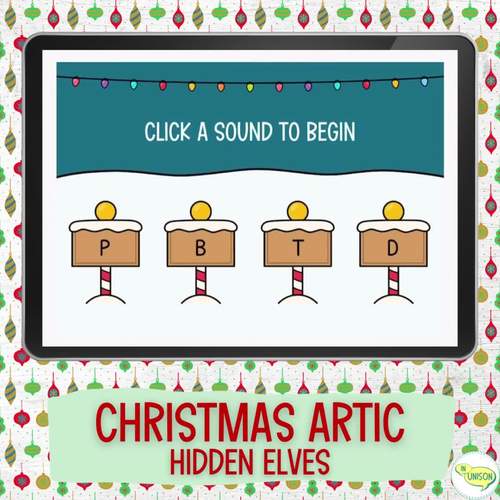 Christmas Articulation Boom Cards™ Find the Hidden Elves P B T D