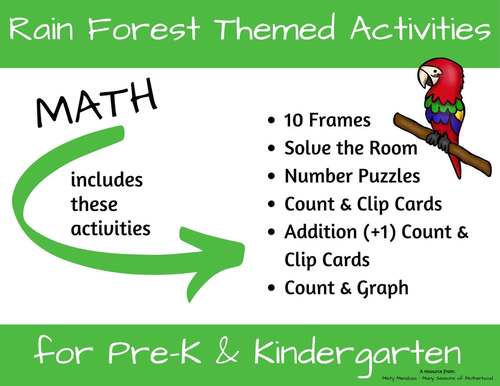 Rainforest Animals Math Activities by Misty Mendoza - Joyful Lessons
