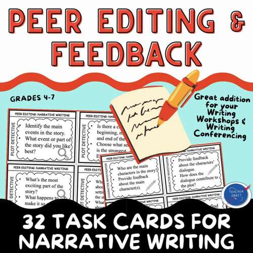 Peer Editing Task Cards | Feedback Form | Writing Workshop & Conferences