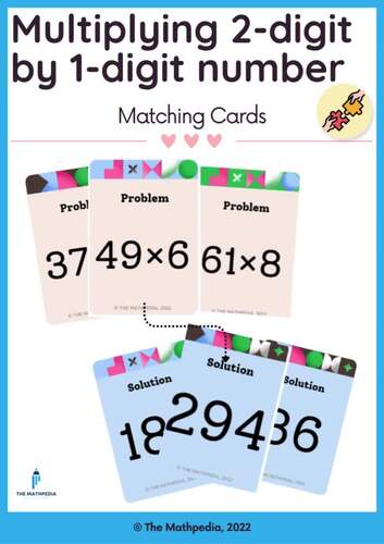 Matching Card Activity: Multiplying 2-digit by 1-digit number by The ...