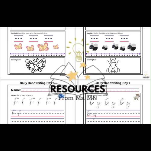 Bug-Tastic Kindergarten Readiness Workbook | Handwriting & Counting