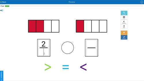 Comparing Fractions using Models Digital Math Boom Cards | TPT