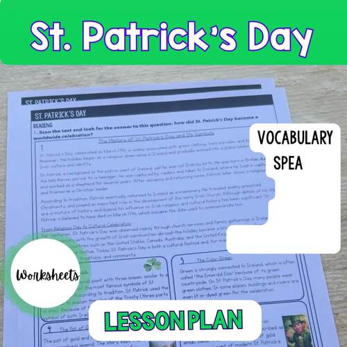 St. Patrick’s Day ESL Lesson Plan | History Reading & Vocabulary & Speaking