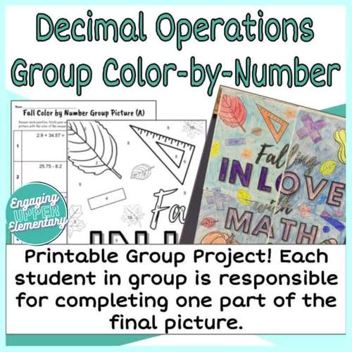 Decimal Operations Color-by-Number Activity by Engaging Upper Elementary