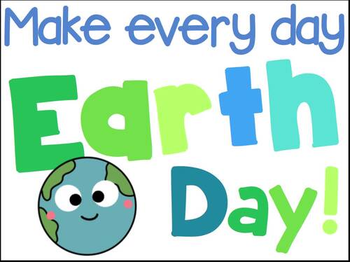 Cute "Make Every Day Earth Day" Bulletin Board-Writing Templates ...