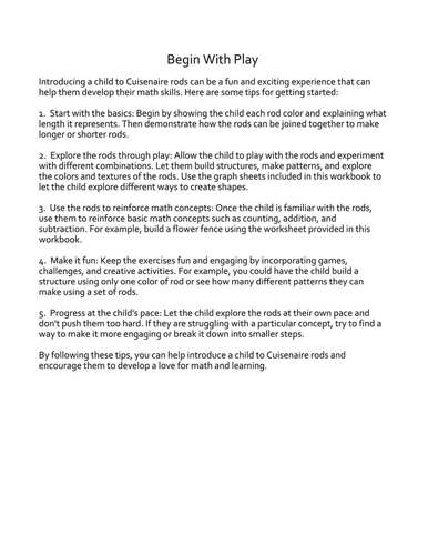 Intro to Cuisenaire Rods Playgraph Set Cars, Sea Life, Nature Shapes