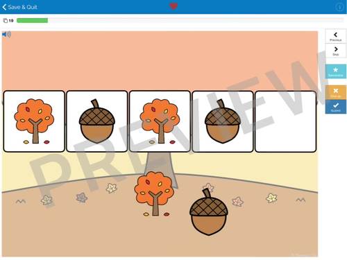Fall Patterns Digital Boom Cards™ for September, October or November