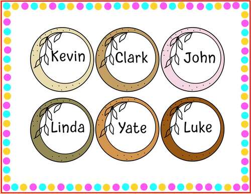 Printable Nametags, Editable Student Name Labels, Boho Botanical Name Tags