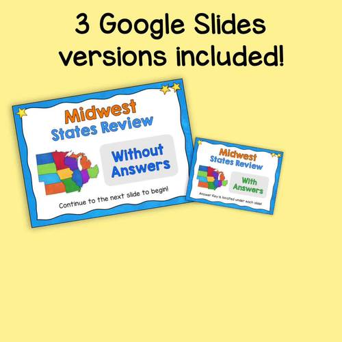 Midwest States Google Slides Task Cards⏐States, Capitals & Abbreviations