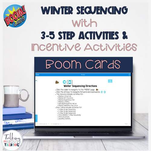 Winter Sequencing Boom Deck - Speech Therapy - Distance Learning
