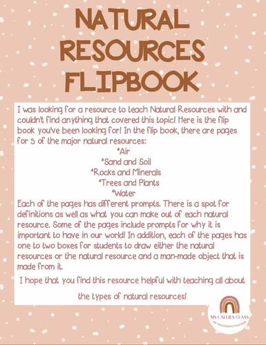 Natural Resources Science Flip Book (Air, Soil, Sand, Trees, Plants, Water)