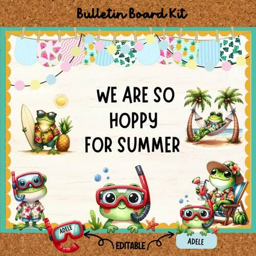 Hoppy for Summer Classroom Decor Frog Bulletin Board Kit for End of Year