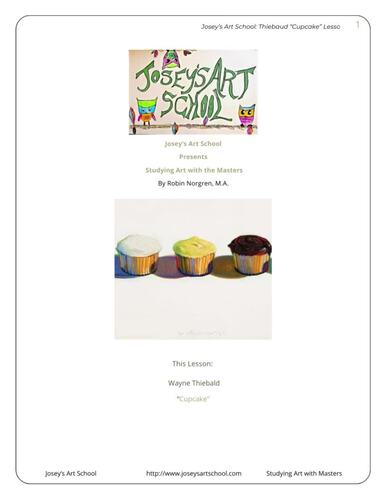 Wayne Thiebaud Art Lesson Cupcakes 1st-4th Grade Art History Americana