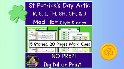 St Patrick's Day Articulation Mad Lib Stories: R S L TH SH CH J Speech ...
