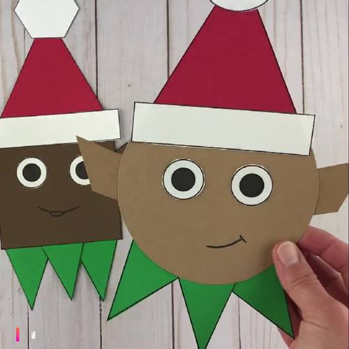Shape Elf Craft - Christmas Shape Craft Activity by Non-Toy Gifts