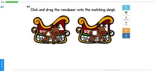 Reindeer 2D Shape Matching | Christmas Boom Cards by Teaching Autism