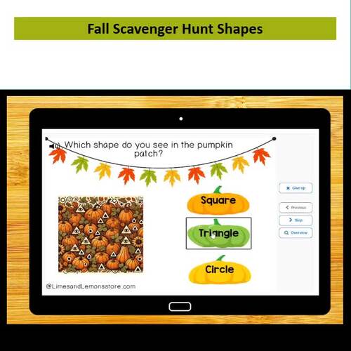 Fall Shape Scavenger Hunt BOOM CARDS™ Fall Digital Activity | TPT