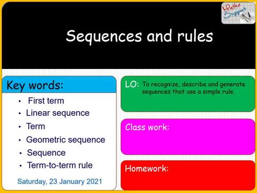 Linear sequences by Maths Support Centre | TPT