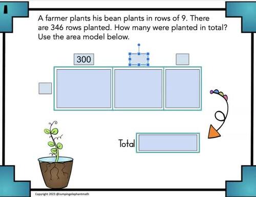 Area Model Multiplication Word Problems 3x1 & 4x1 Digit Google Slides ...