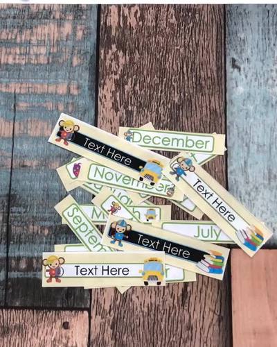 Monkey Theme Classroom Decor Desk Name Tags by Hunt 4 Treasure | TPT