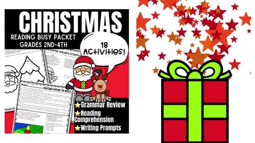 Christmas Busy Reading Packet, Independent Work, Sub Plans, Early Finisher