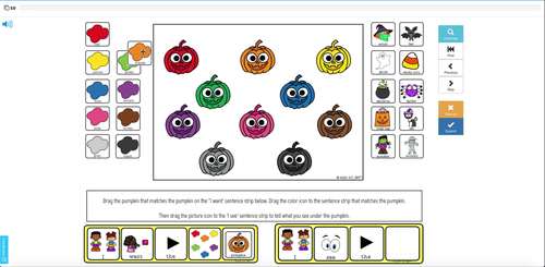 HALLOWEEN PUMPKIN, DIGITAL BOOM CARDS (AAC, SPEECH THERAPY) by SLP Britt