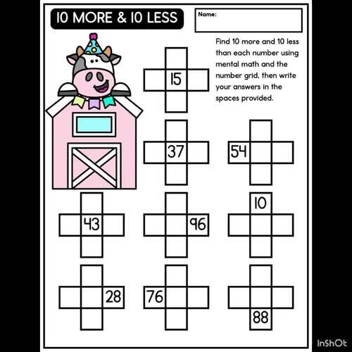 10 More and 10 Less Mental Math Puzzle Bundle – 1st Grade – 1.NBT.5