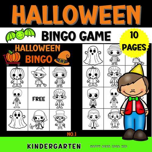 BINGO GAME HALLOWEEN ACTIVITIES by HAPPY BEAR IDEA KID | TPT