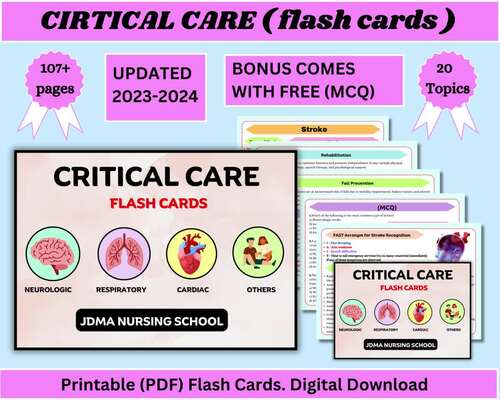 Critical Care Flash Cards | Study Guide Note | Critical Care Nurse ...