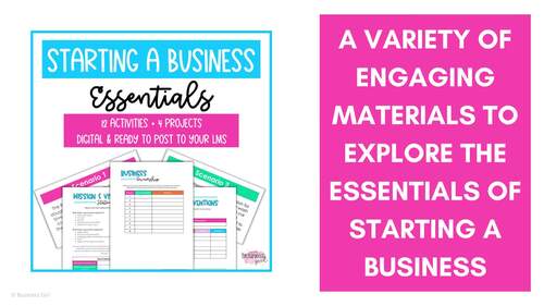 Starting a Business Essentials Activities and Projects Bundle by ...