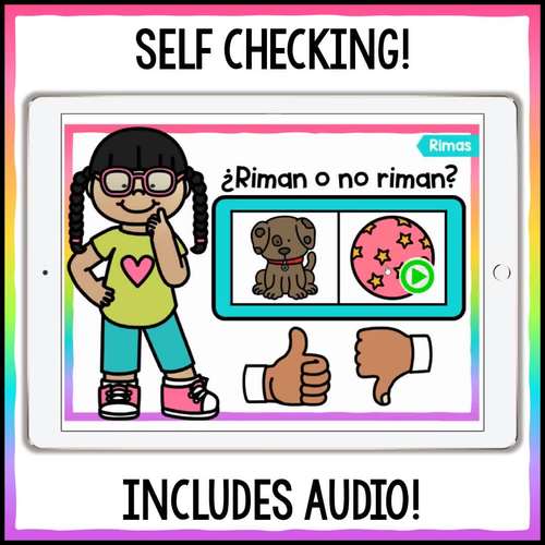 Juego de Rimas #3 - Boom Cards by The Bilingual Rainbow | TPT
