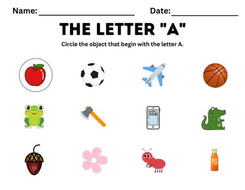 Beginning Sounds Worksheets - Circle the object that begin With the letter