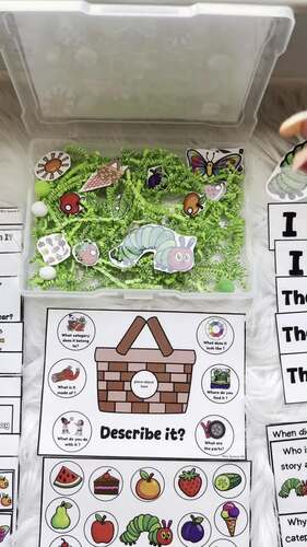 The Very Hungry Caterpillar: Mini Task Box Sensory Bin Book Companion!