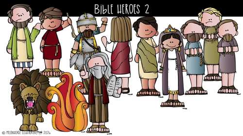 Bible Heroes clip art Part 2, Bible Story COMBO PACK by Melonheadz Clipart
