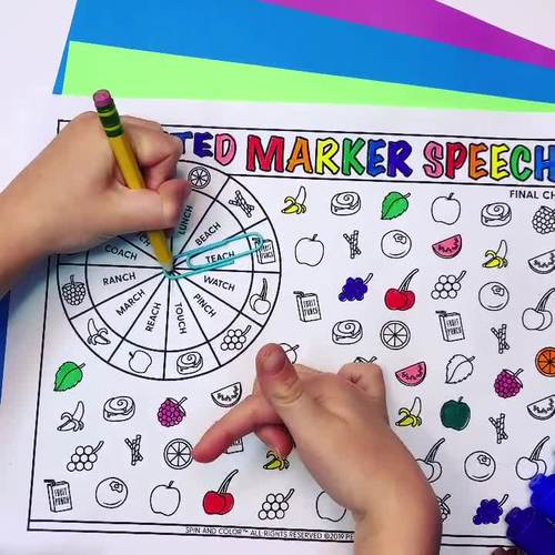 Scented Marker Speech Therapy Articulation Game by Peachie Speechie
