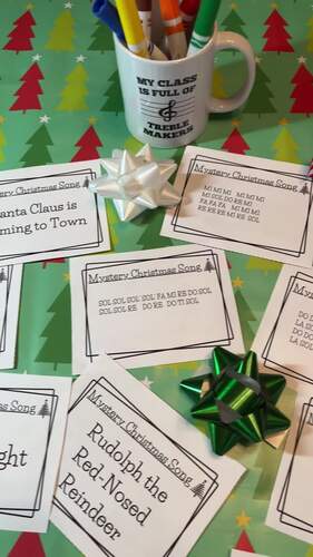 Mystery Christmas Song Solfege Flashcard Game- great for choirs at the ...