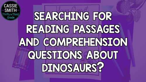 Dinosaur Passages Reading Comprehension Escape Room | TpT
