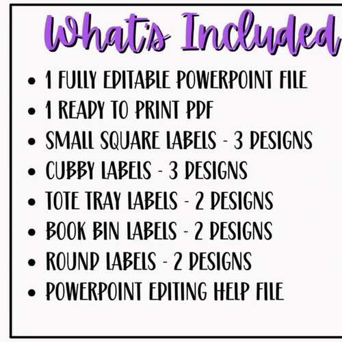 Editable Classroom Organization Labels | Supply, Bin, Cubby & Tote Labels