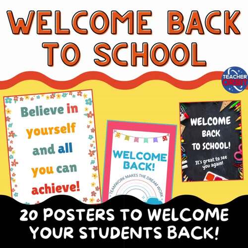 Welcome Back to School Posters | Classroom Decor Bulletin Board | TPT