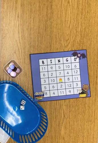 Addition BINGO With Dice Sums to 12 First or Second Grade Halloween ...