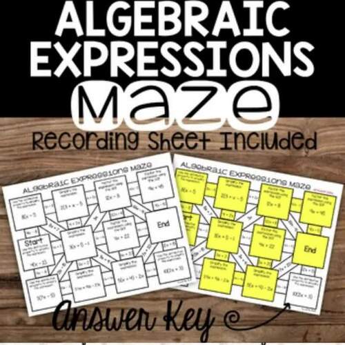 No Prep Algebraic Expressions Review Maze by Thriving Teacher Inc