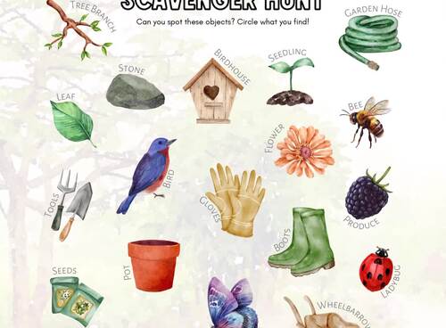 Garden Scavenger Hunt, Outdoor Games, Field Trip Activity, Gardening ...