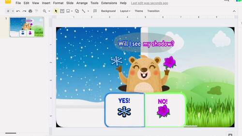 Groundhog, "Will I see my shadow?" powerpoint vote by Miss O's Circle
