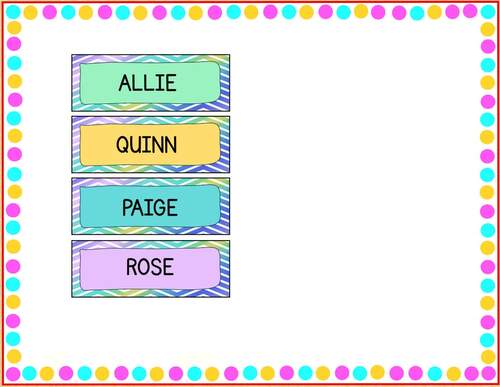 Printable Chevron Colorful Student Name Slips, Name Tags, Name Labels