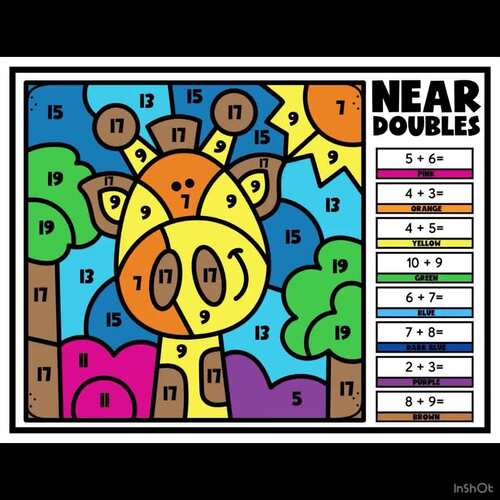 1st Grade Mental Math | Zoo Animals Theme | Addition with Near Doubles