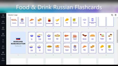 Russian flashcards food and drinks by Language Forum | TPT