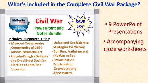 Civil War PowerPoint and Notes Bundle by MrBerlin | TPT